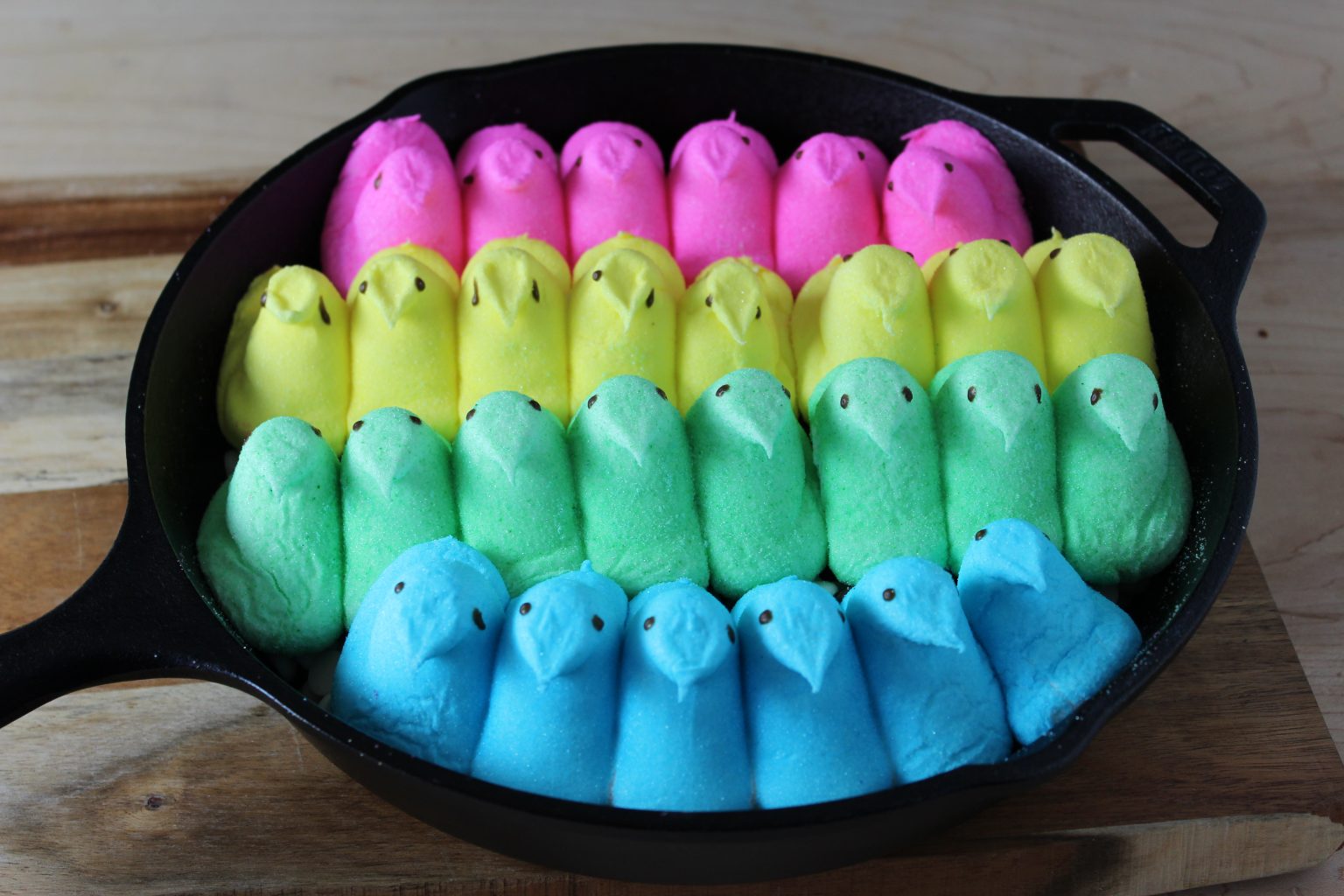 Rainbow Peep Skillet S'mores | epicuricloud (Tina Verrelli)