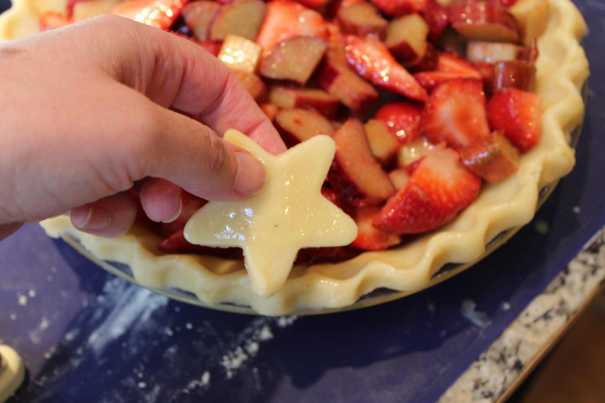 Strawberry Rhubarb Pie (Star Cutouts Crust) | epicuricloud (Tina Verrelli)