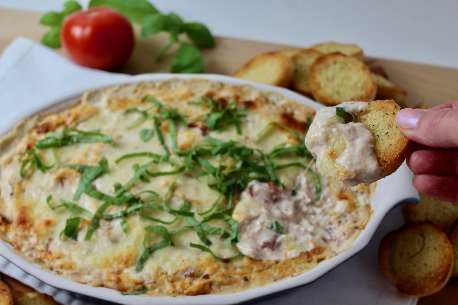 Blush Chicken Alfredo Dip | epicuricloud (Tina Verrelli)