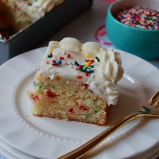 Easy Sprinkle Sheet Cake | epicuricloud (Tina Verrelli)